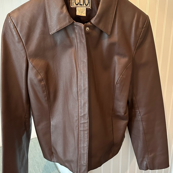 Clio | Jackets & Coats | Leather Womens Sleek Jacket In Rich Brown ...
